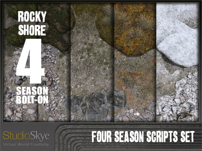 Second Life Marketplace - Skye Rocky Shore - 4 Season Bolt-on Set [Scripts Only]